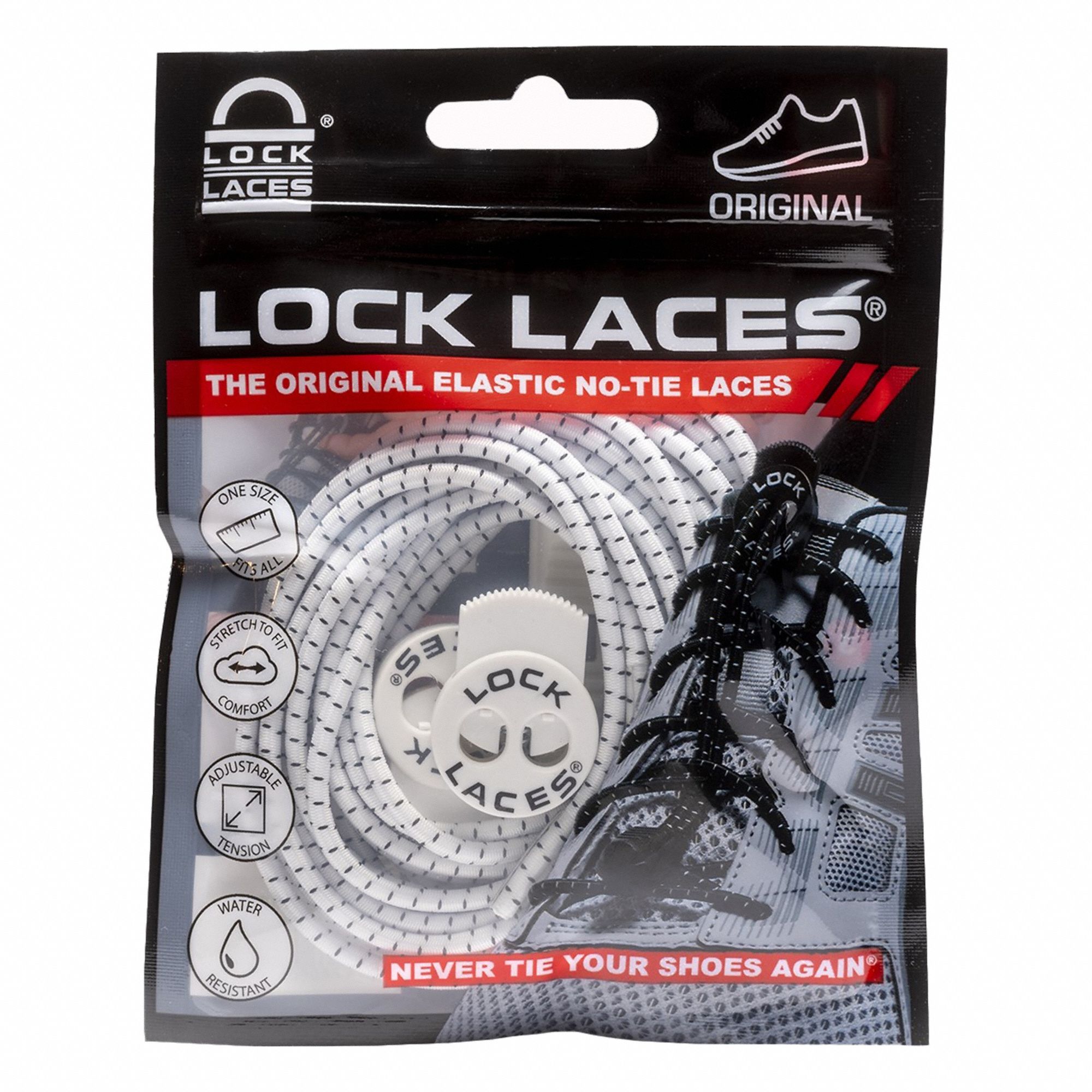 LOCK LACES, White, Any Size Shoe, Safety Shoe Laces - 832ZN1|WHT48 ...