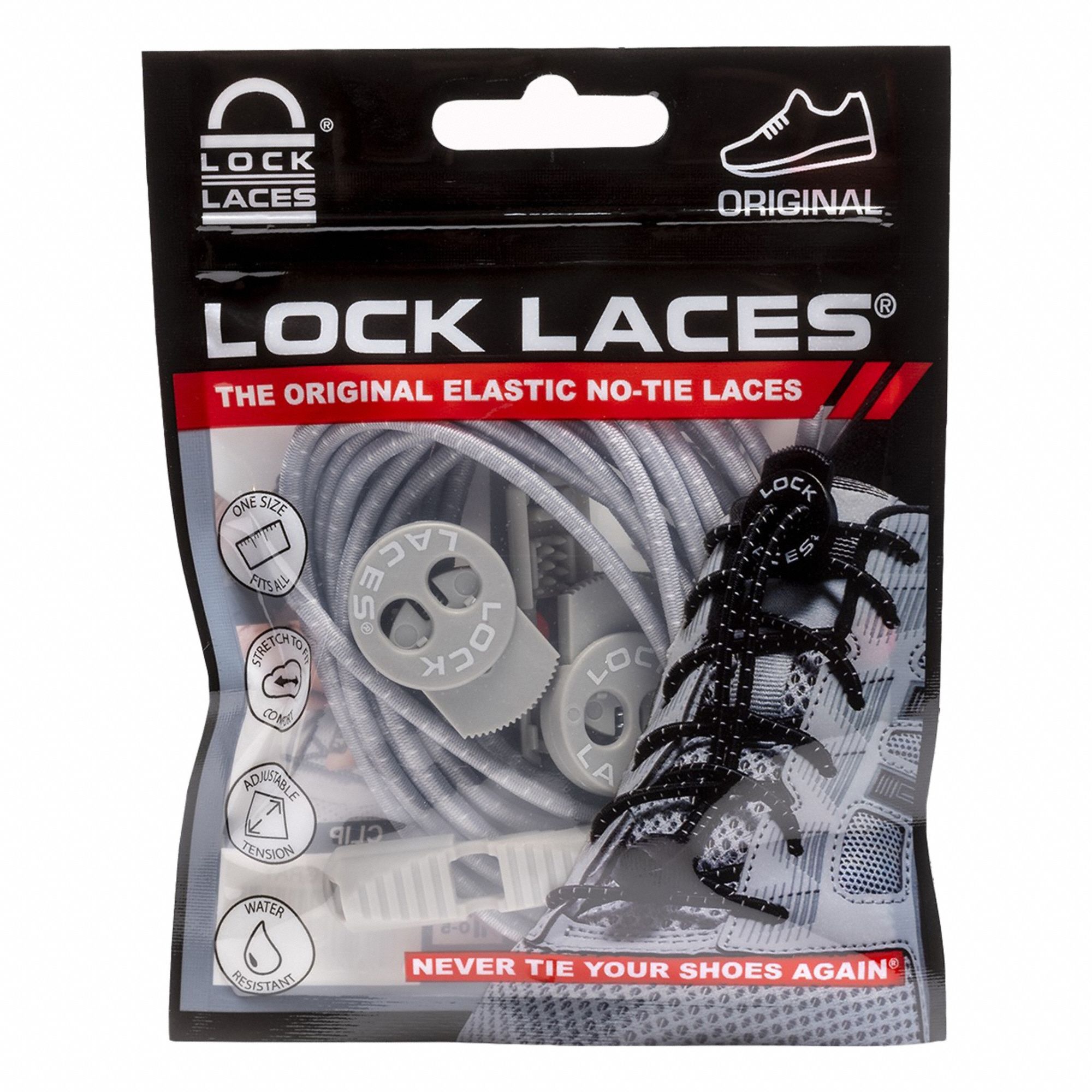 LOCK LACES, Gray, Any Size Shoe, Safety Shoe Laces - 832ZN2|GRY48 ...