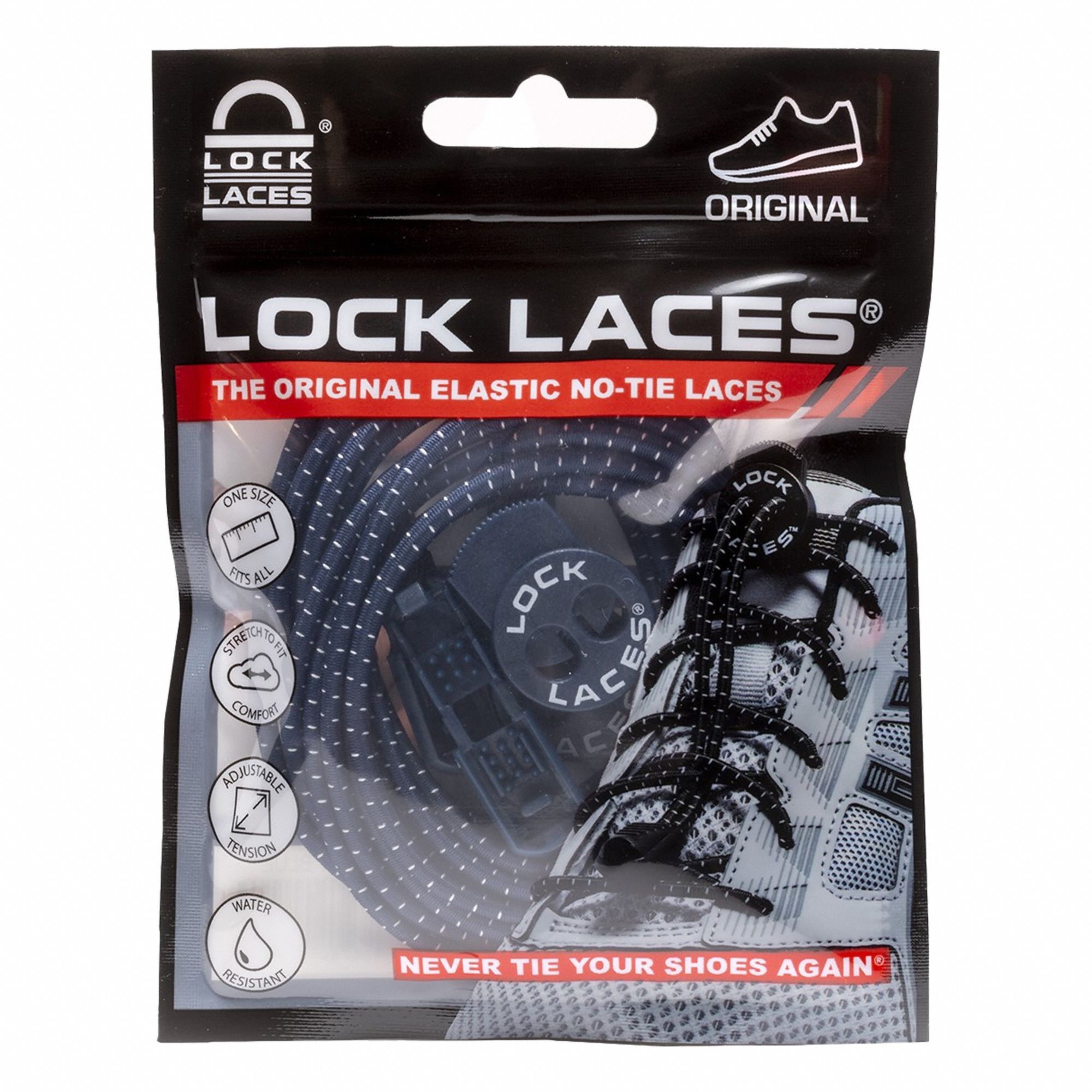 LOCK LACES, Navy, Any Size Shoe, Safety Shoe Laces - 832ZN3|NVY48 ...
