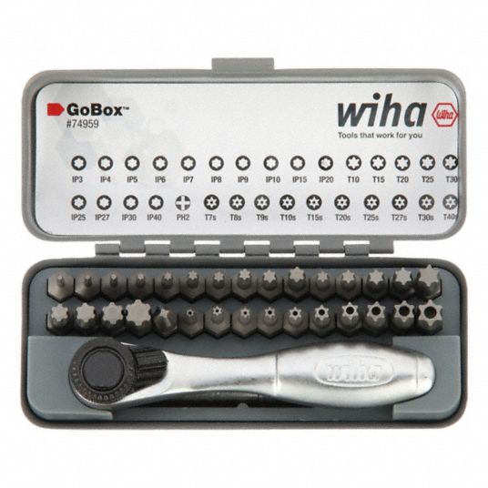 WIHA, 26 - 50 Pieces, 1/4 in Drive Size, Socket Bit Set - 833DN3|74959 ...