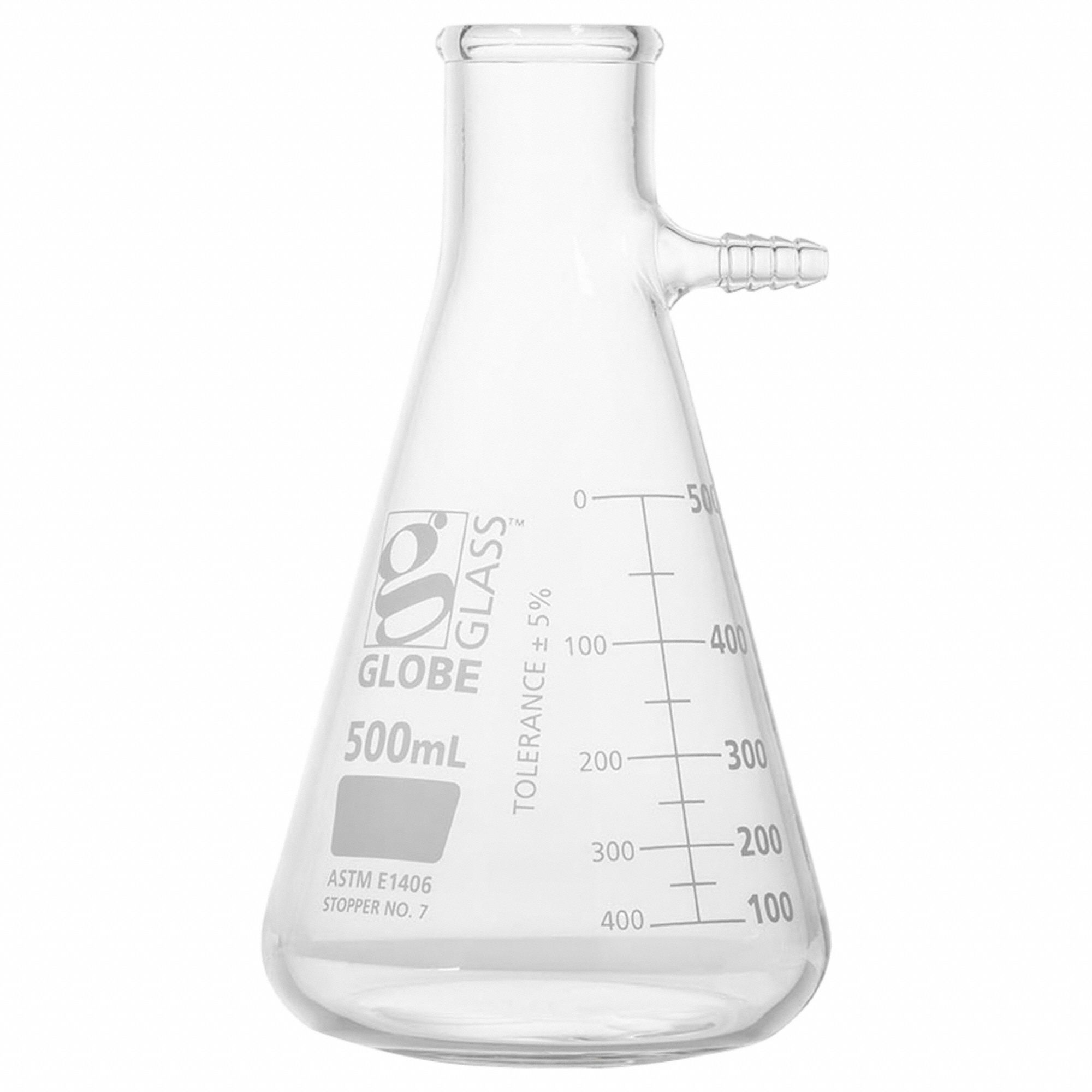 Borosilicate Glass, 500 mL Capacity - mL, Filtering Flask - 811GG3 ...