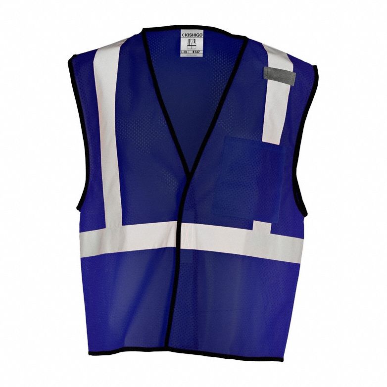 KISHIGO, Safety Vest ANSI Class Unrated, Navy, Safety Vest - 820KW5 ...