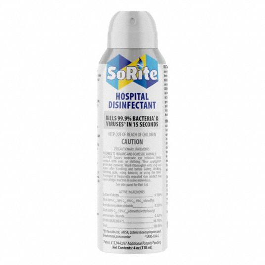 SORITE, Aerosol Spray Can, Ready to Use, Cleaner Disinfectant - 846DH4 ...