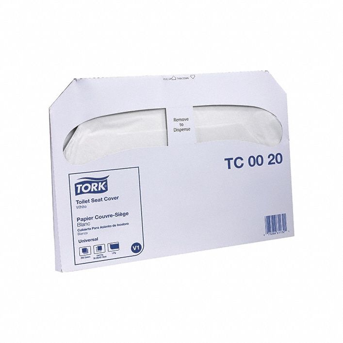 TORK, 1/2 Fold, 14 1/2 in x 9 1/12 in Sheet Size, Toilet Seat Cover ...