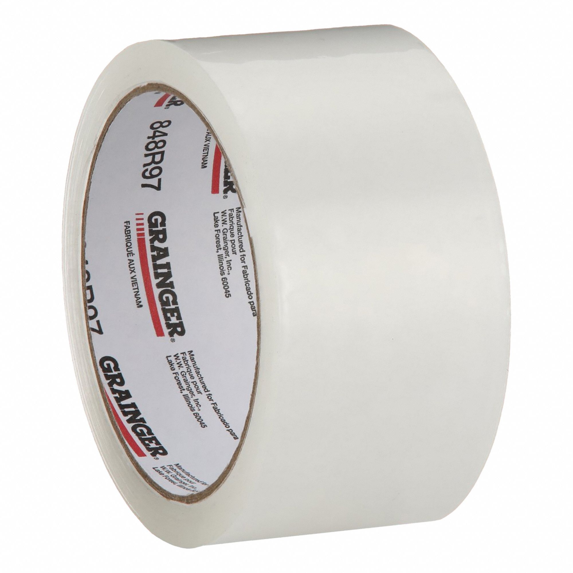 GRAINGER, 1.8 mil Tape Thick, 2 in x 55 yd, Acrylic Packing Tape ...