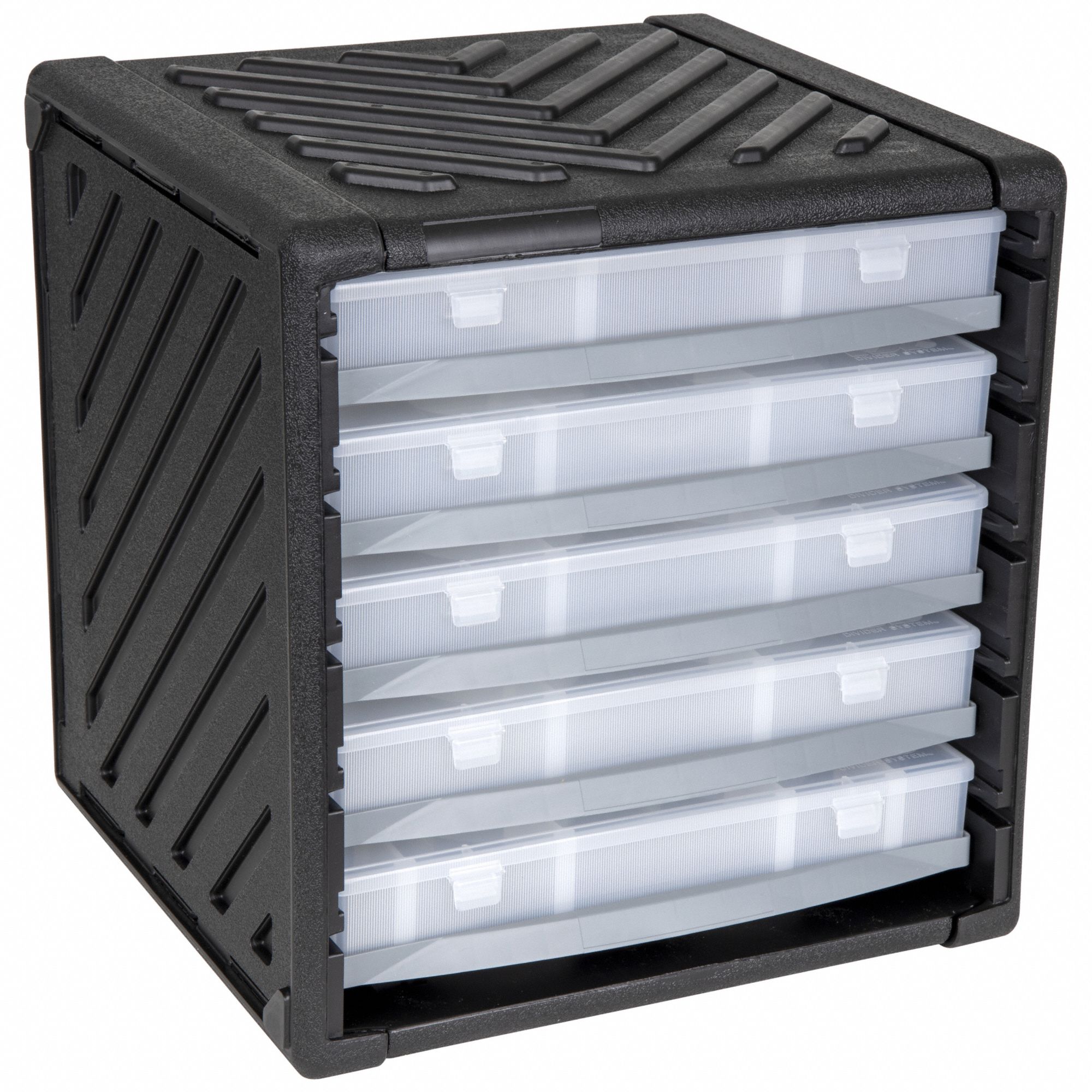 FLAMBEAU, 14 3/4 in x 15 1/4 in x 16 in, Black/Clear, Small Parts ...