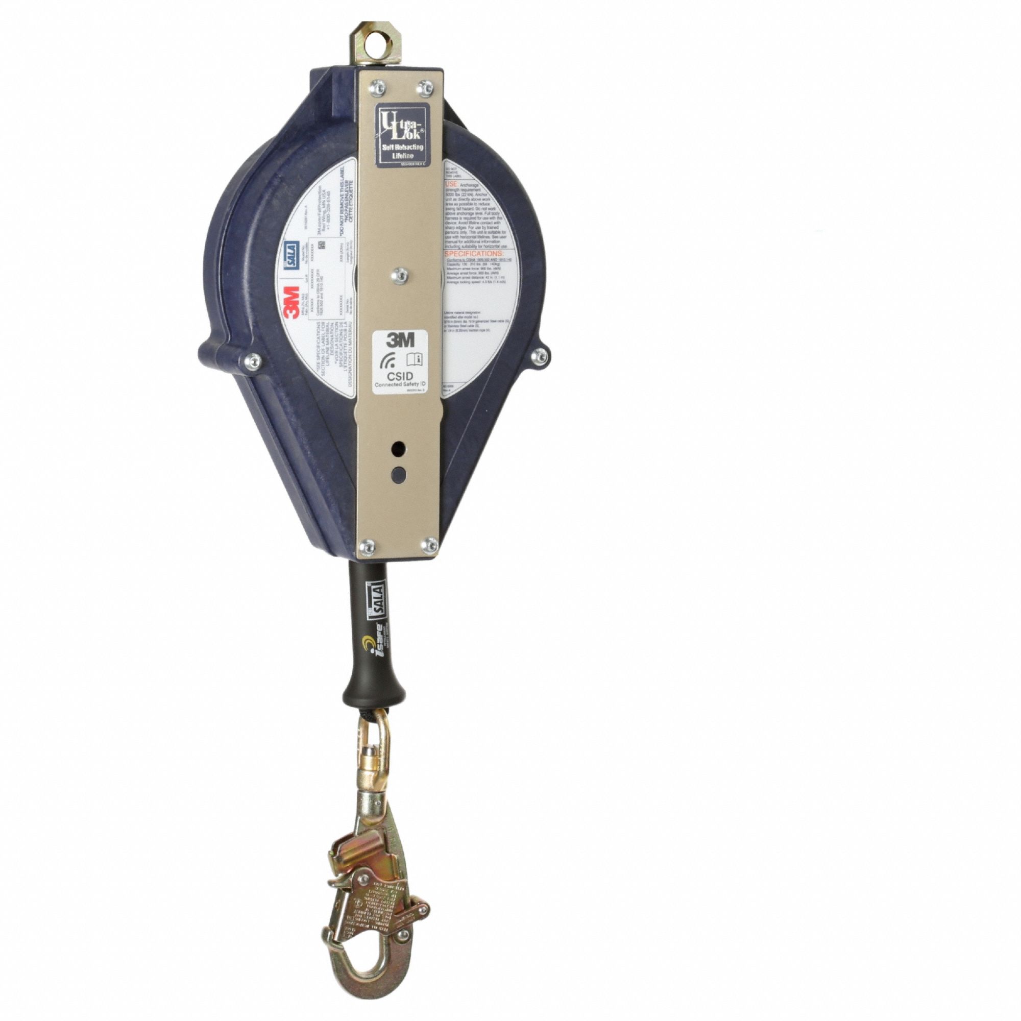 DBI-SALA, Harness Stainless Steel Swivel Snap Hook, 50 ft Line, Self ...