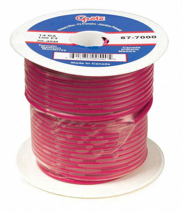 GROTE, GPT, 100 ft, Primary Automotive Wire - 34GA67|87-7000 - Grainger