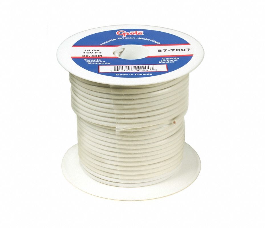 BATTERY DOCTOR Cable Primario , 22 AWG , 100 pies , Blanco - 34GC77 ...