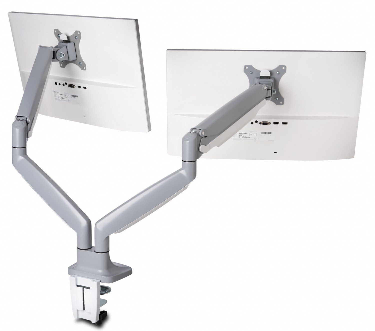 Dual Monitor Arm, One Touch, Adjustable - Grainger