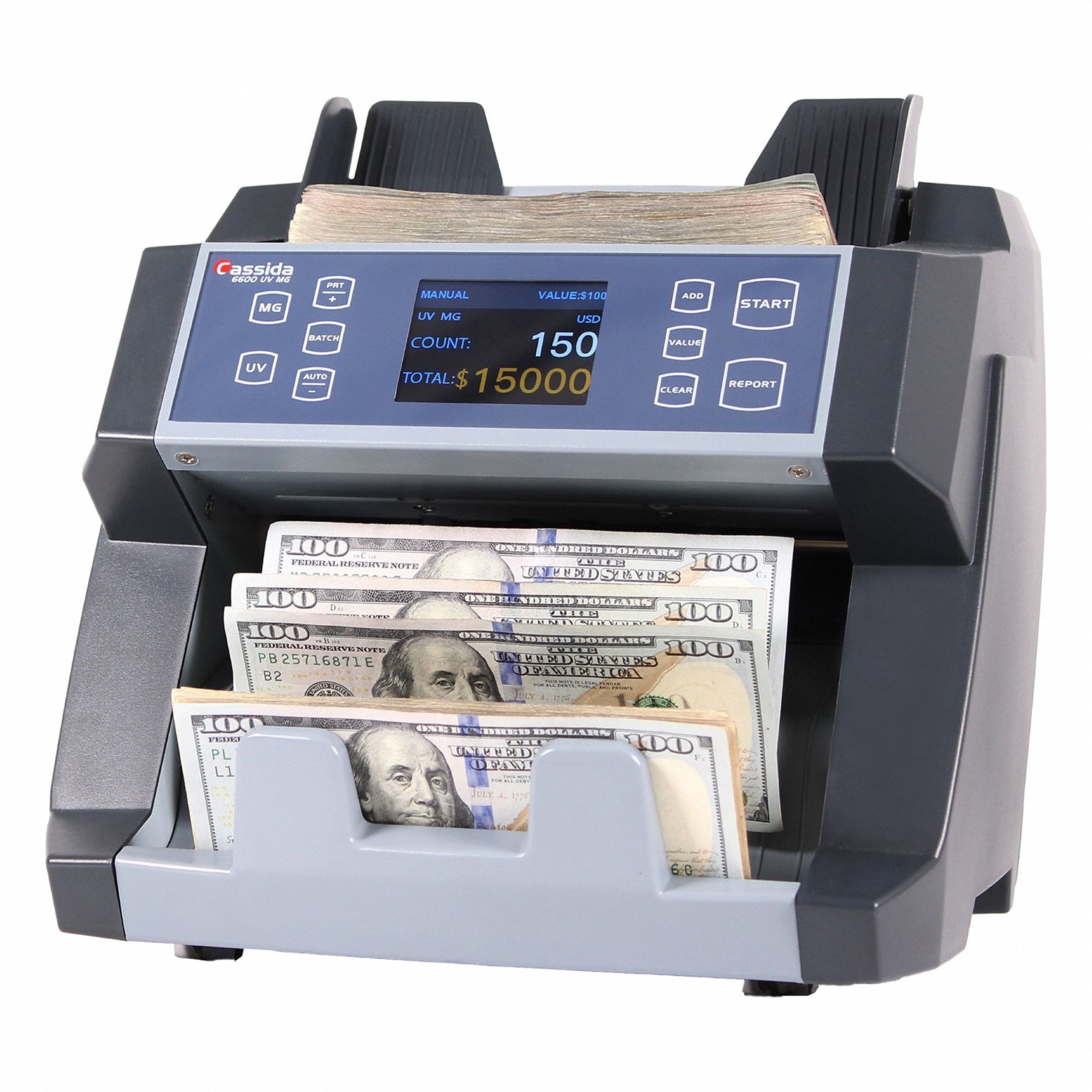 250 Bills/400 Bills Capacity, 8 1/8 in Overall Ht, Bill Counter ...