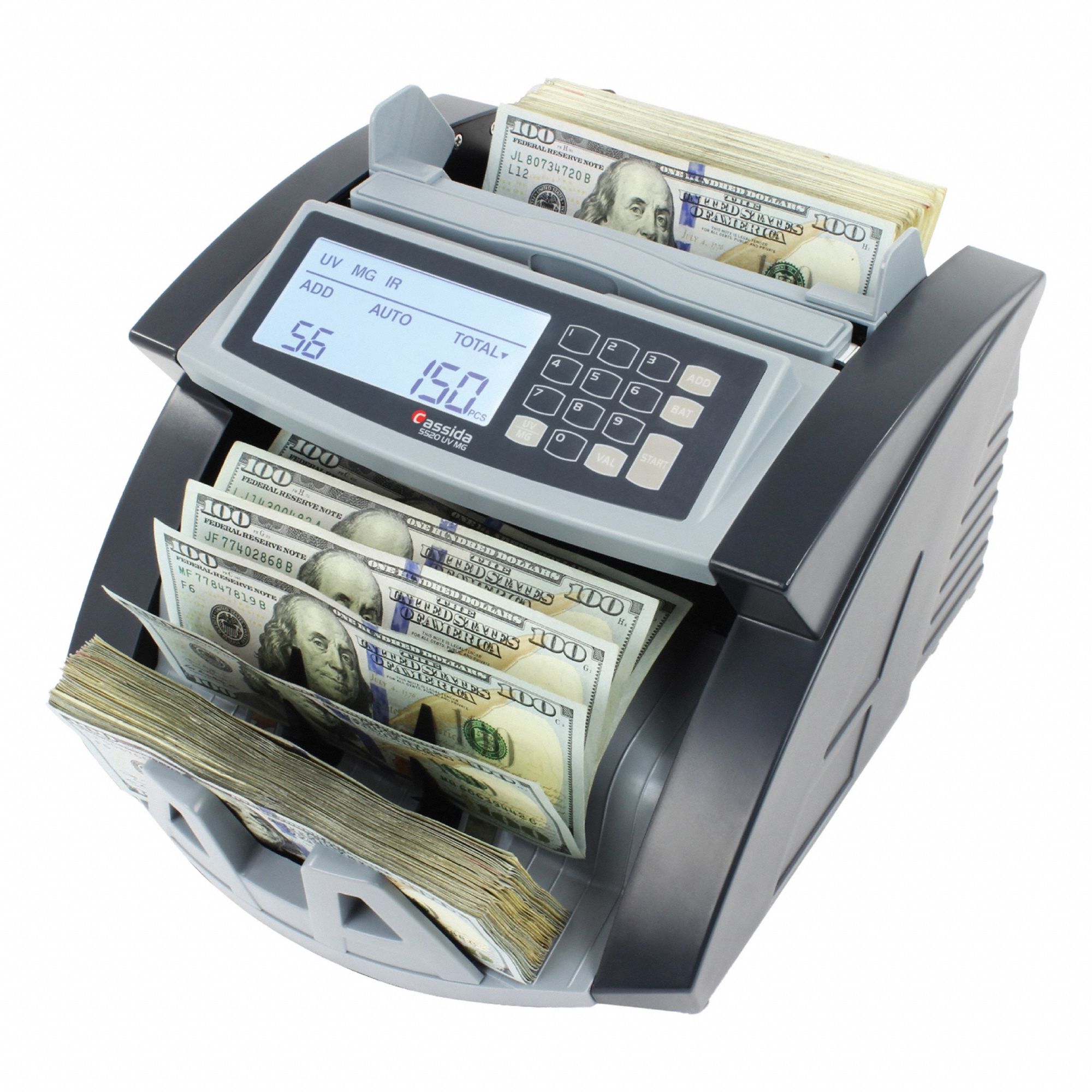 200 Bills/250 Bills Capacity, 6 3/16 in Overall Ht, Bill Counter ...
