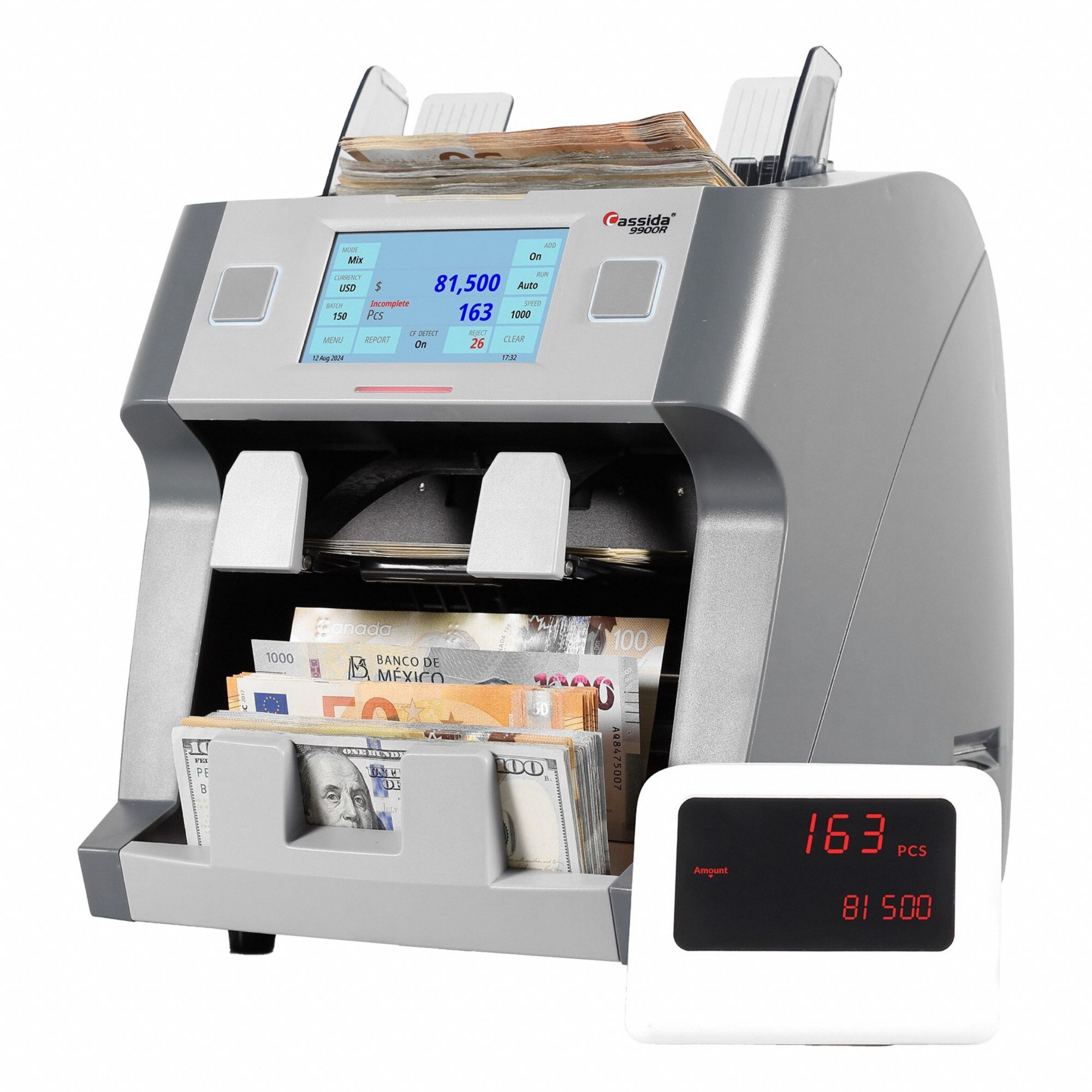 200 Bills/500 Bills Capacity, 12 3/16 in Overall Ht, Bill Counter ...