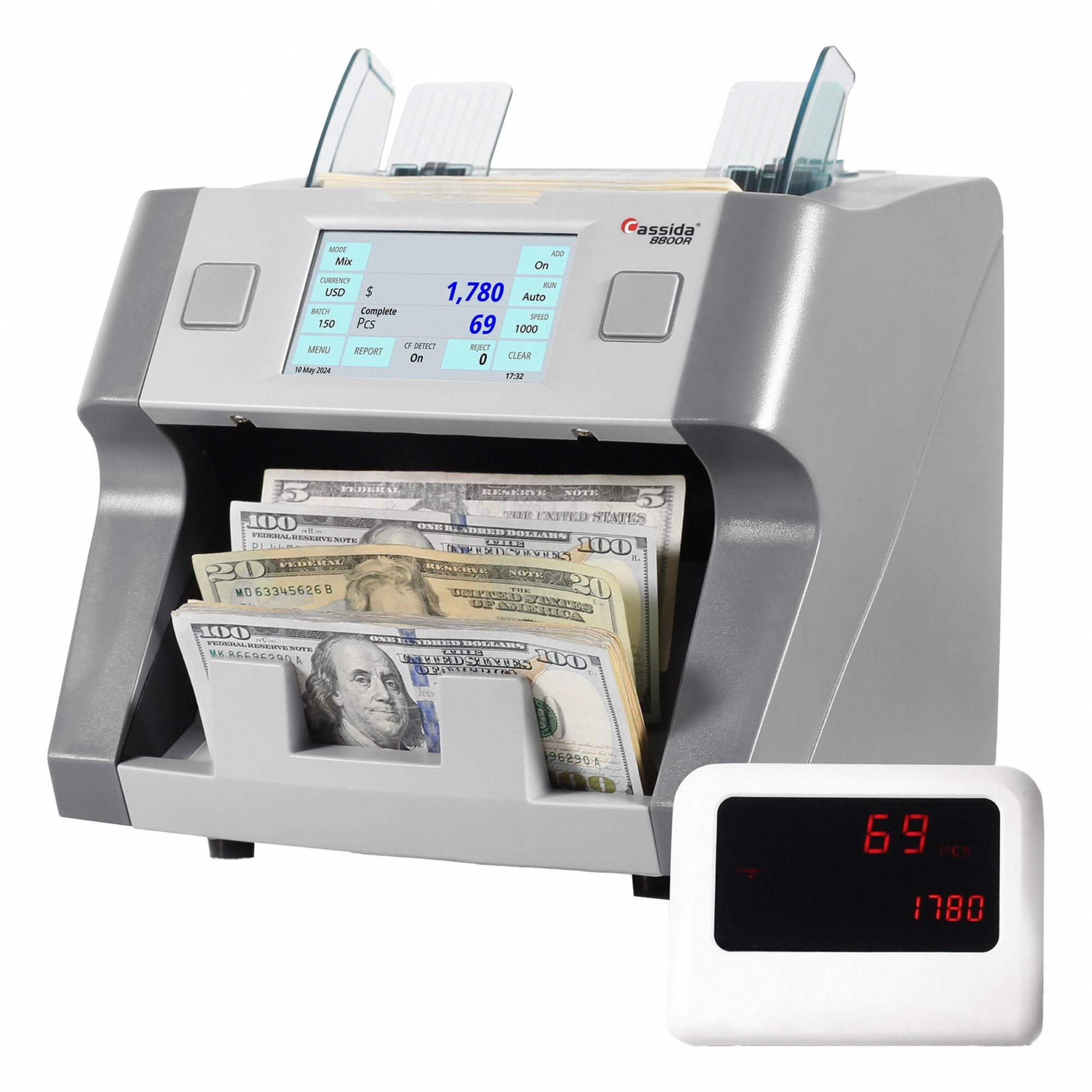200 Bills/500 Bills Capacity, 11 in Overall Ht, Bill Counter - 879F91 ...