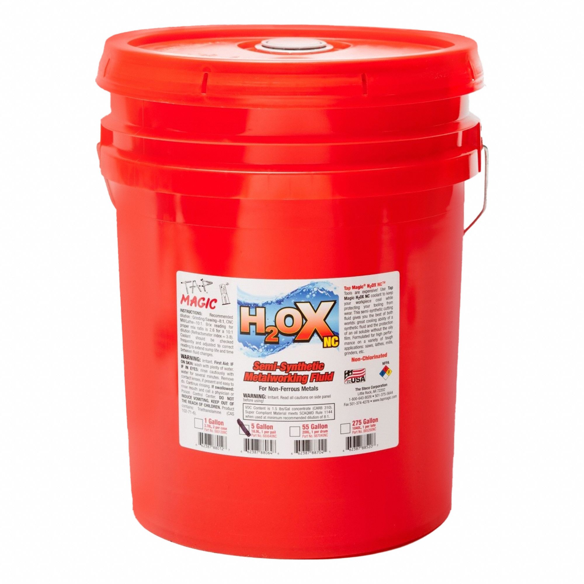 TAP MAGIC, H2OX NC, 5 gal, Coolant - 846C75|880640NC - Grainger