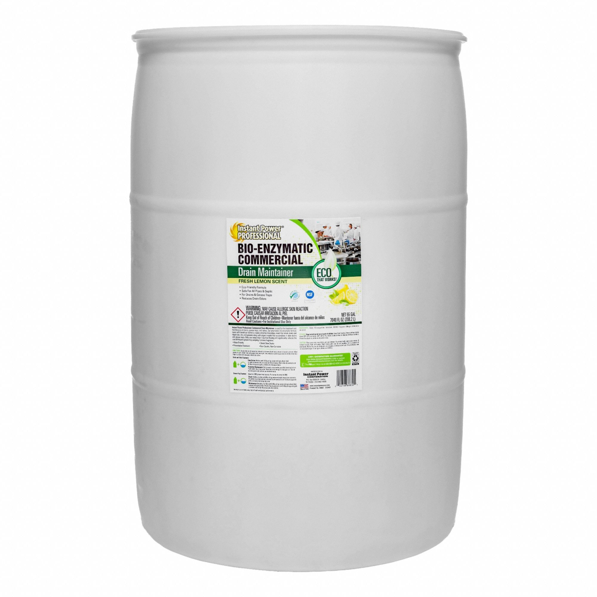 INSTANT POWER PROFESSIONAL, Drum, 55 gal, Drain Maintainer - 826CY6 ...
