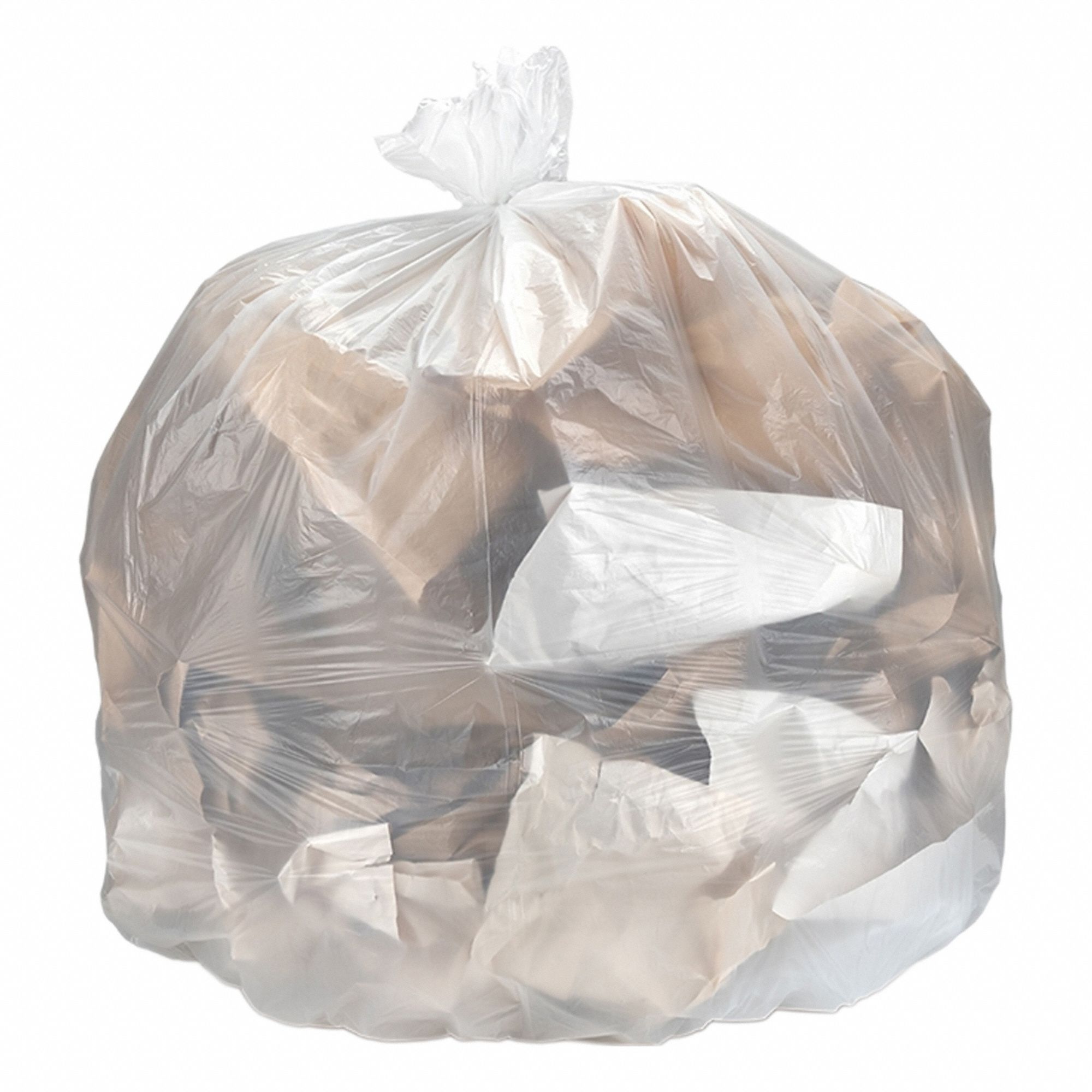 GRAINGER, 45 gal Capacity, 80 lb Max. Load, Recycled Trash Bags ...