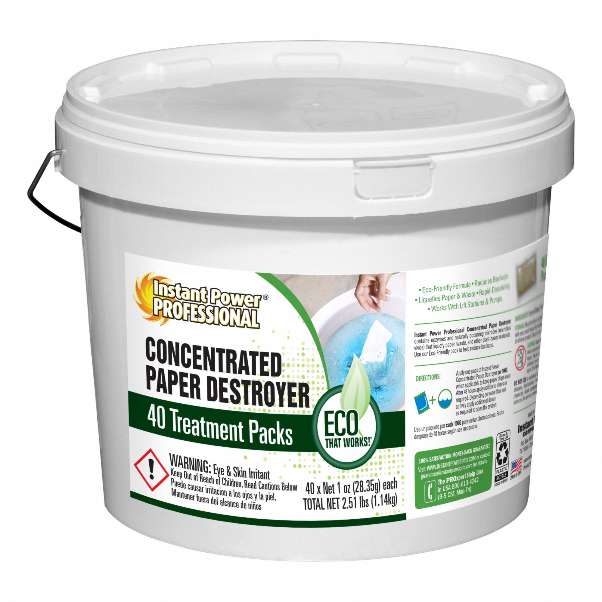 INSTANT POWER PROFESSIONAL, Bucket, 1 oz, Paper Destroyer - 826CY5|8895 ...