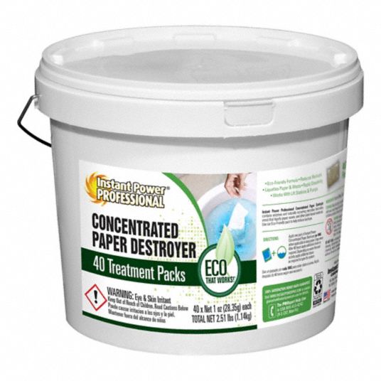 INSTANT POWER PROFESSIONAL, Bucket, 1 oz, Concentrated Paper Destroyer ...