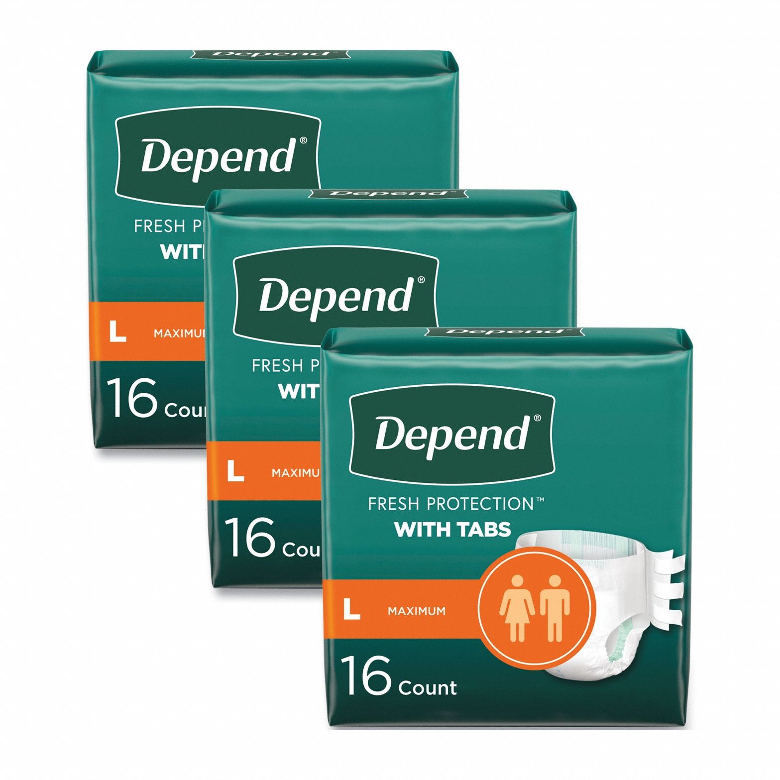 DEPEND, Extra Heavy, Ultra-soft Fabric/Fiber-Blend, Adult Diapers ...