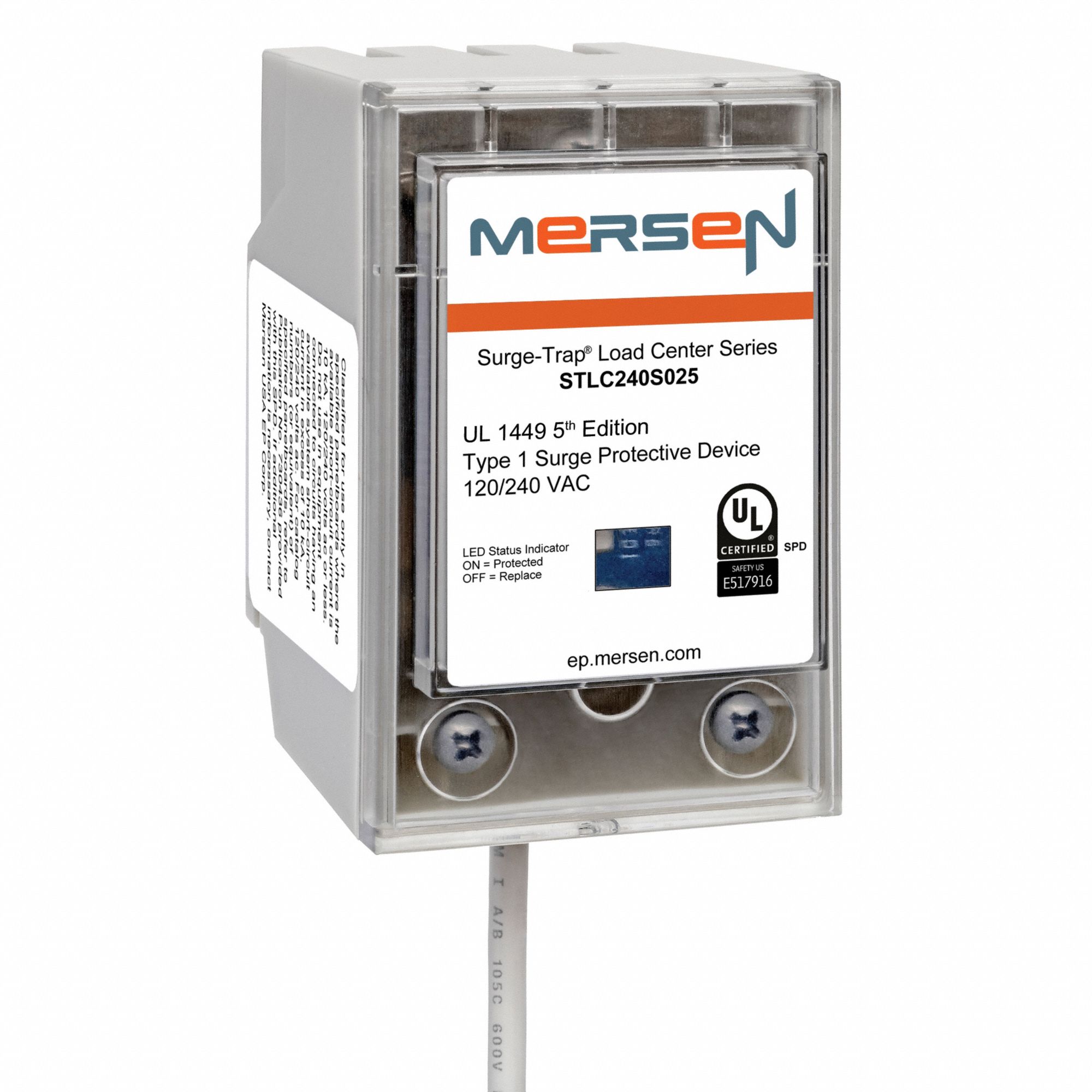 MERSEN, 120/240VAC Split, 1000V (L-L)/600V (L-N), Surge Protection ...