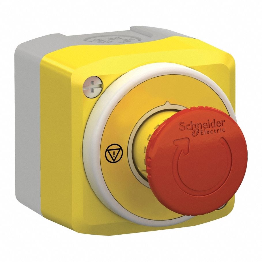 SCHNEIDER ELECTRIC, Mushroom Head Push Button, 1 Pilot Lights, Control Station - 55WZ94 ...