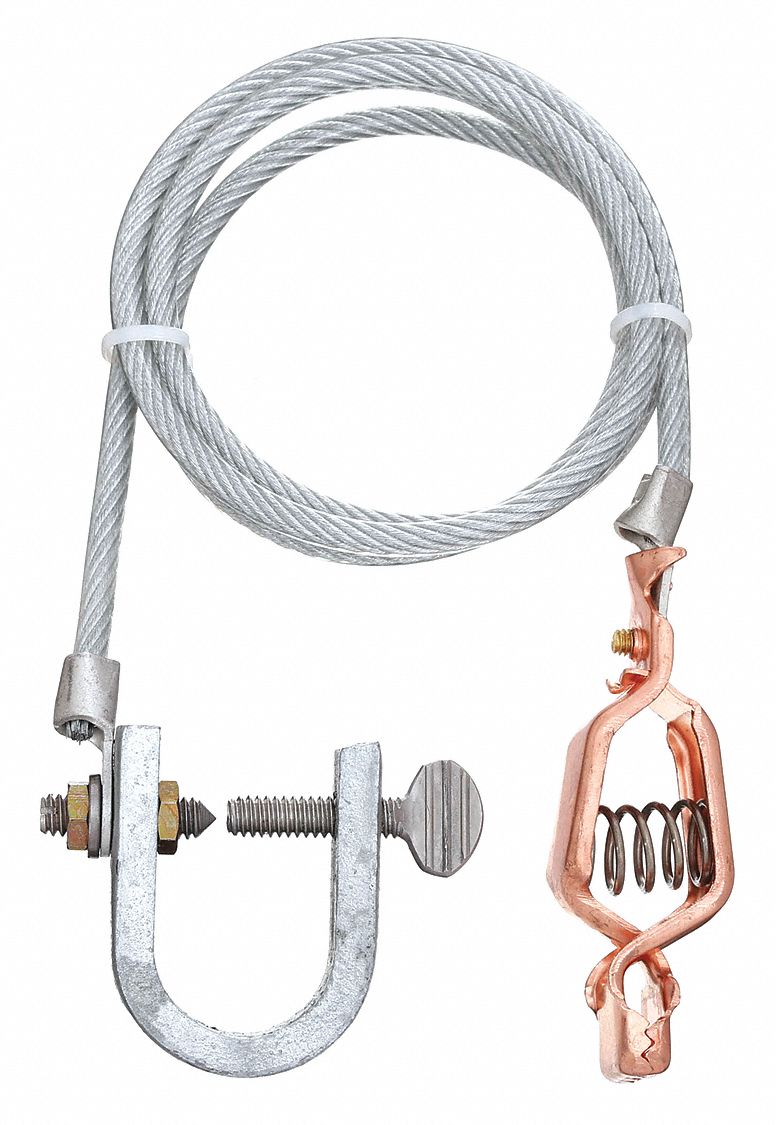 Alligator Clip/C-Clamp, 10 ft, Bonding and Grounding Wire - 8AAK3|8AAK3 ...