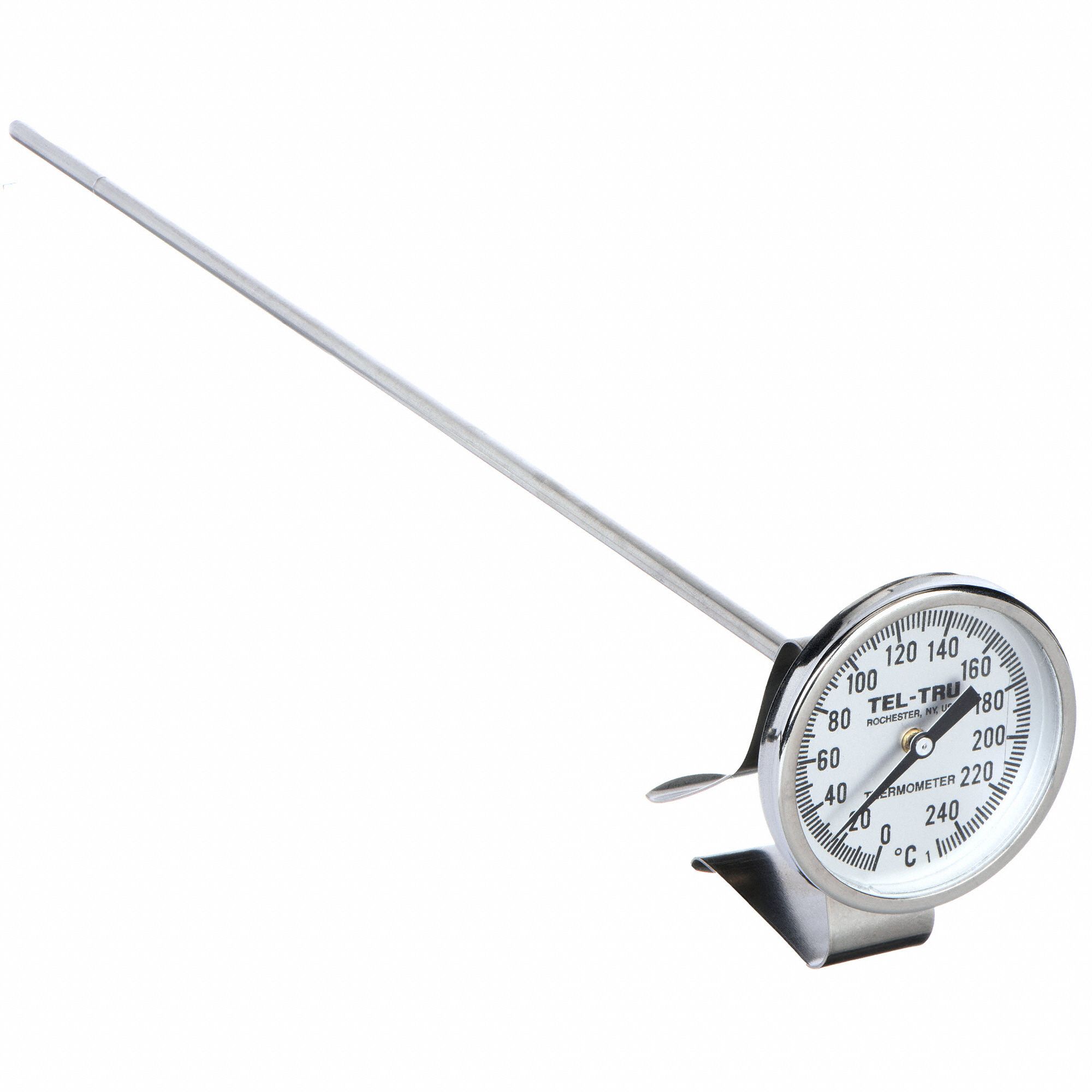 TEL-TRU Laboratory Dial Thermometer, Bimetal, 1 3/4 in Dial Size, Back ...