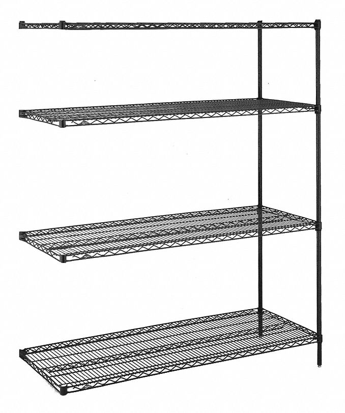 METRO, Add-On, 72 in x 24 in, Wire Shelving Unit - 8A912|4/2472NBL2 ...