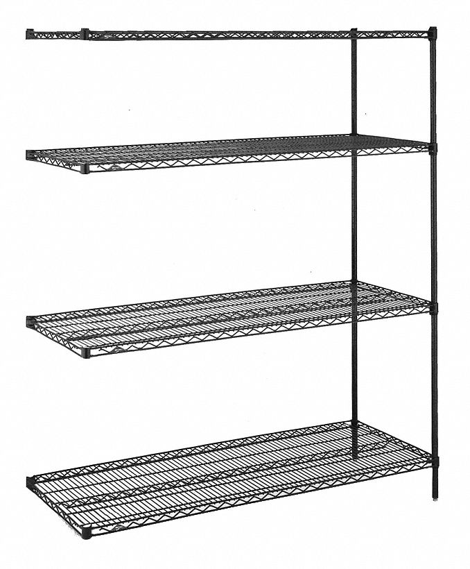 METRO, Add-On, 48 in x 24 in, Wire Shelving Unit - 8AAZ5|4/2448NBL2 ...