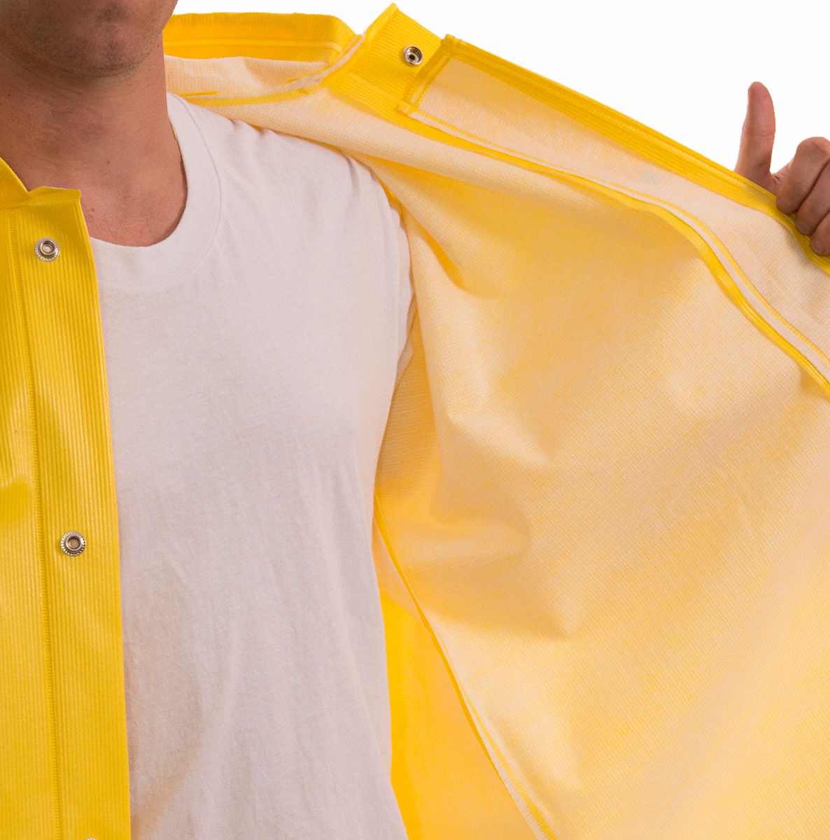 TINGLEY Rain Jacket: Rain Jacket, 2XL, Yellow, Snap/Storm Flap ...