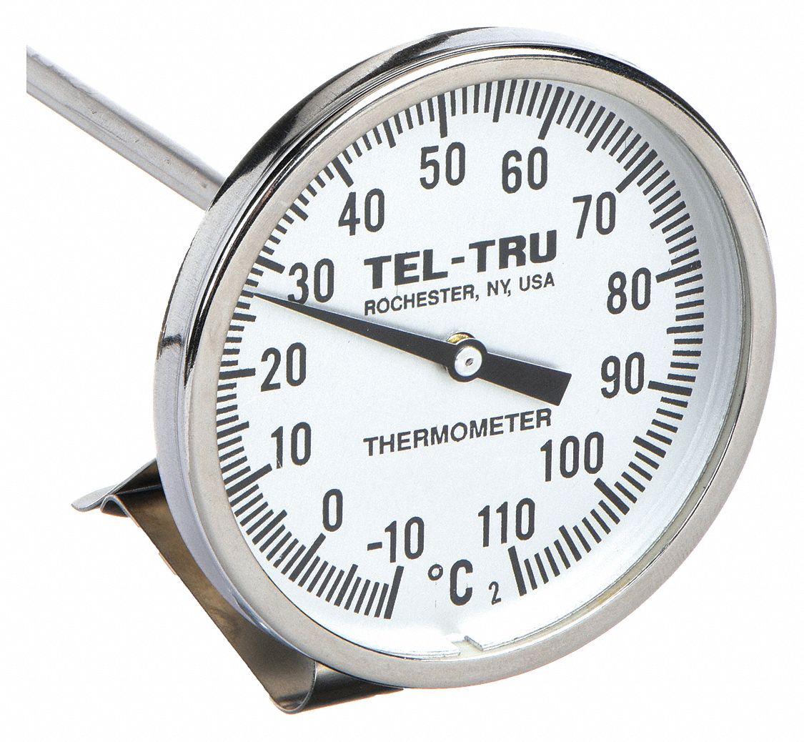 TEL-TRU, -10°C to 110°C, +/- 1% Accuracy, Laboratory Dial Thermometer ...