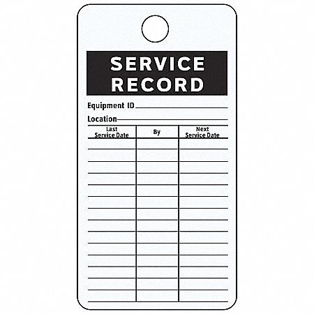 Service, 3 in Wd, Service Record Label - 8AJ73|IL-SRDA - Grainger