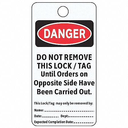 ELECTROMARK, Danger, Do Not Remove Tag, Danger Tag - 9NRG8|5046V2 ...