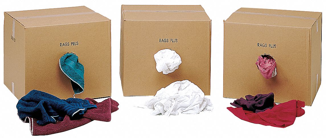 Cloth Rag, Terry Cloth, Assorted, Varies, PK 200 - Grainger