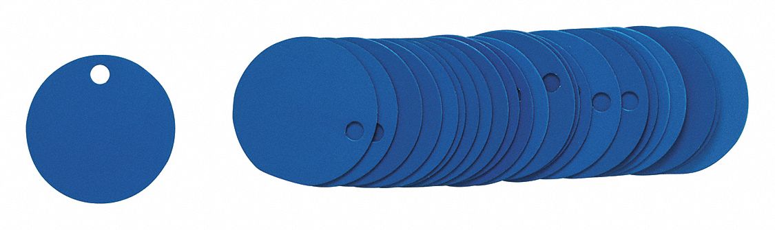 BRADY, Aluminum, 1 1/2 in Dia, Blank Tags - 8AN15|49902 - Grainger
