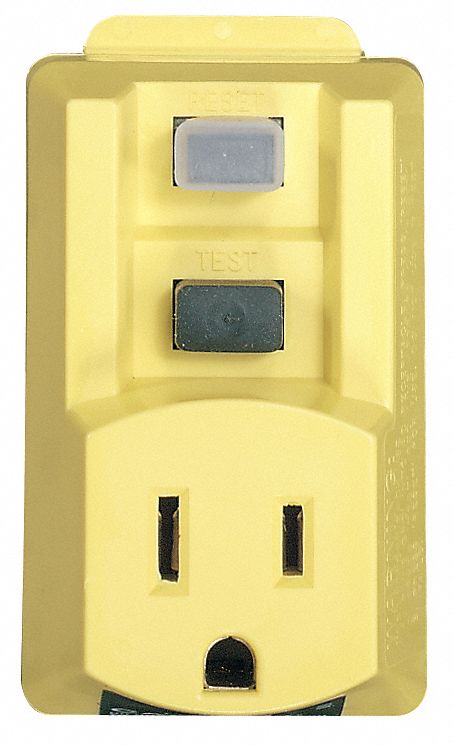 Plug-In GFCI, No Cord, White, 15.0, Plug Configuration NEMA 5-15P ...