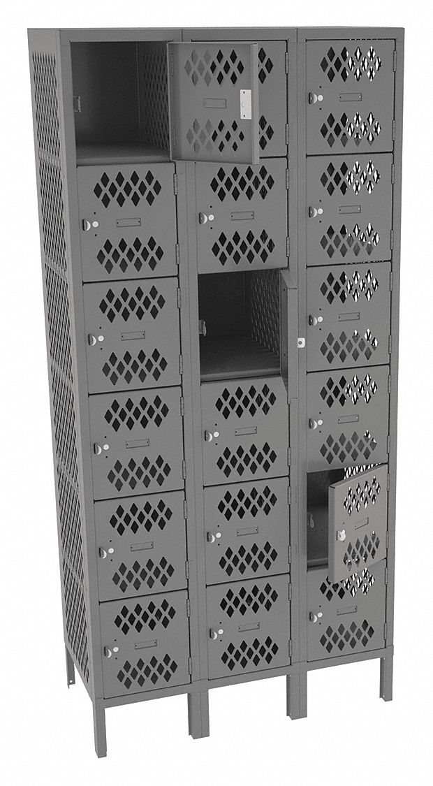 TENNSCO, 36 in x 18 in x 78 in, 6 Tiers, Box Locker - 8ART7|VBL6-1218 ...