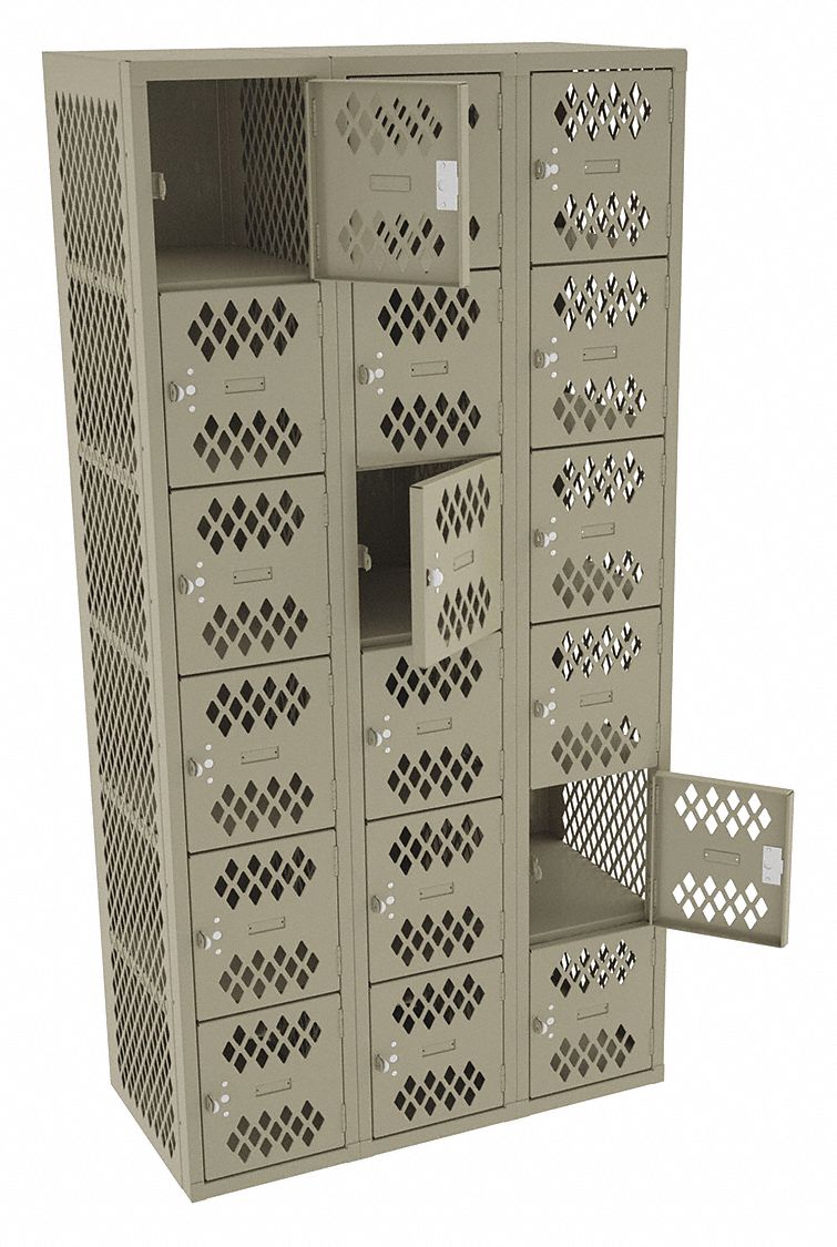TENNSCO, 36 in x 18 in x 72 in, 6 Tiers, Box Locker - 8ARU0|VBL6-1218 ...