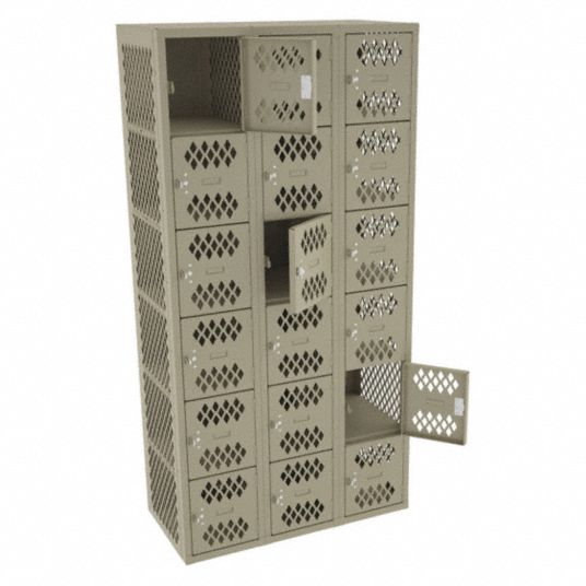 TENNSCO, 36 in x 18 in x 72 in, 6 Tiers, Box Locker - 8ARU0|VBL6-1218 ...