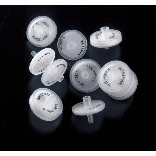 WHATMAN Syringe Filter, 25 um Membrane Dia., 0.2 um Pore Size, Nylon ...
