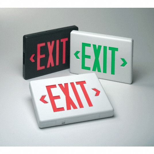 Exit Sign,LED,120V,Grn/Wht - Grainger