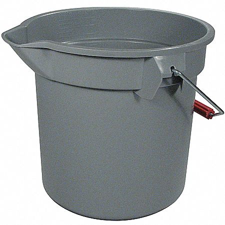 3-1/2 gal. Gray HDPE Bucket, 1 EA - Grainger