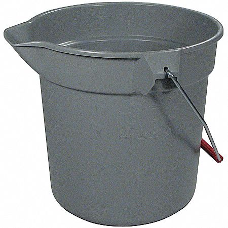 2-1/2 gal. Gray HDPE Bucket, 1 EA - Grainger