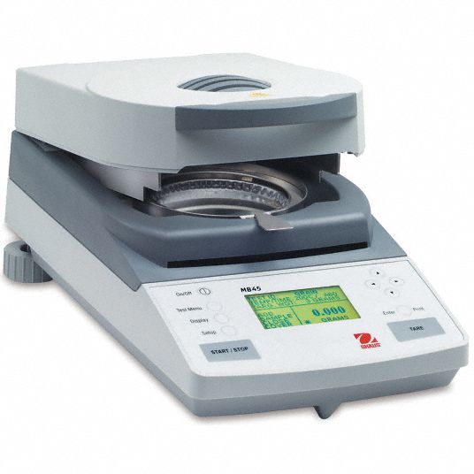 Moisture Analyzer, Max. Capacity: 45g, 0.001g - Grainger