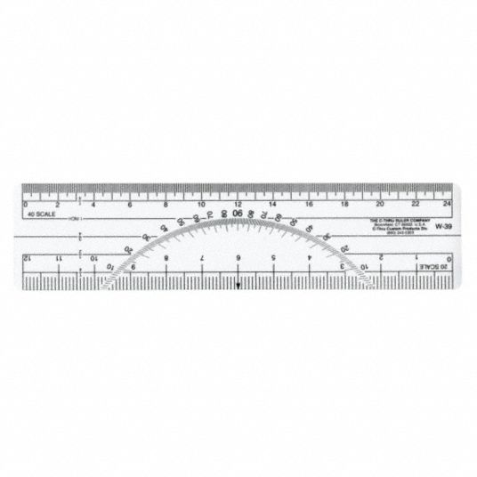 WESTCOTT, Protractor Ruler - 8C634|W-39 - Grainger