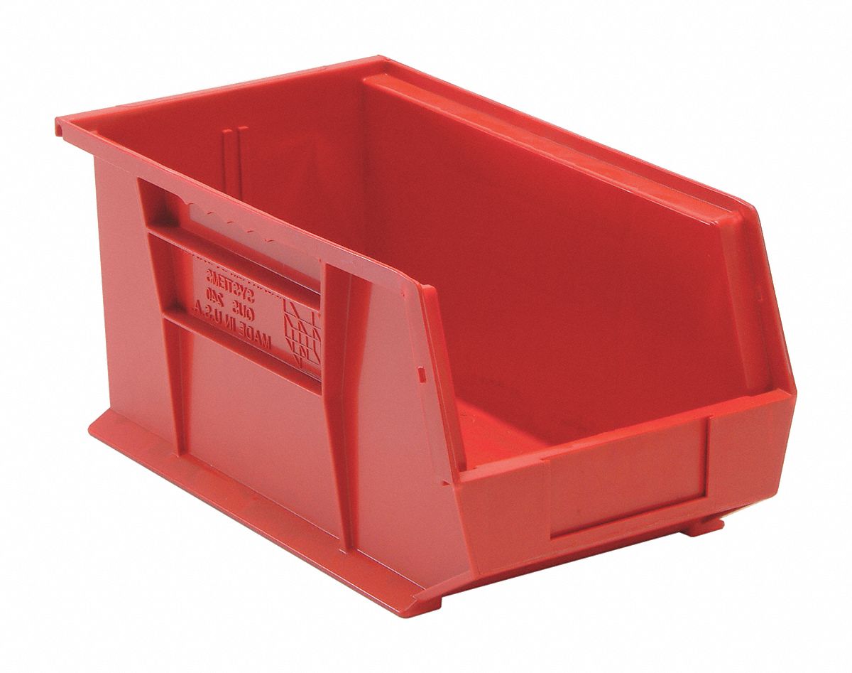 QUANTUM STORAGE SYSTEMS HANG/STACK BIN,14-3/4L X 8-1/4W,RED - Giant ...