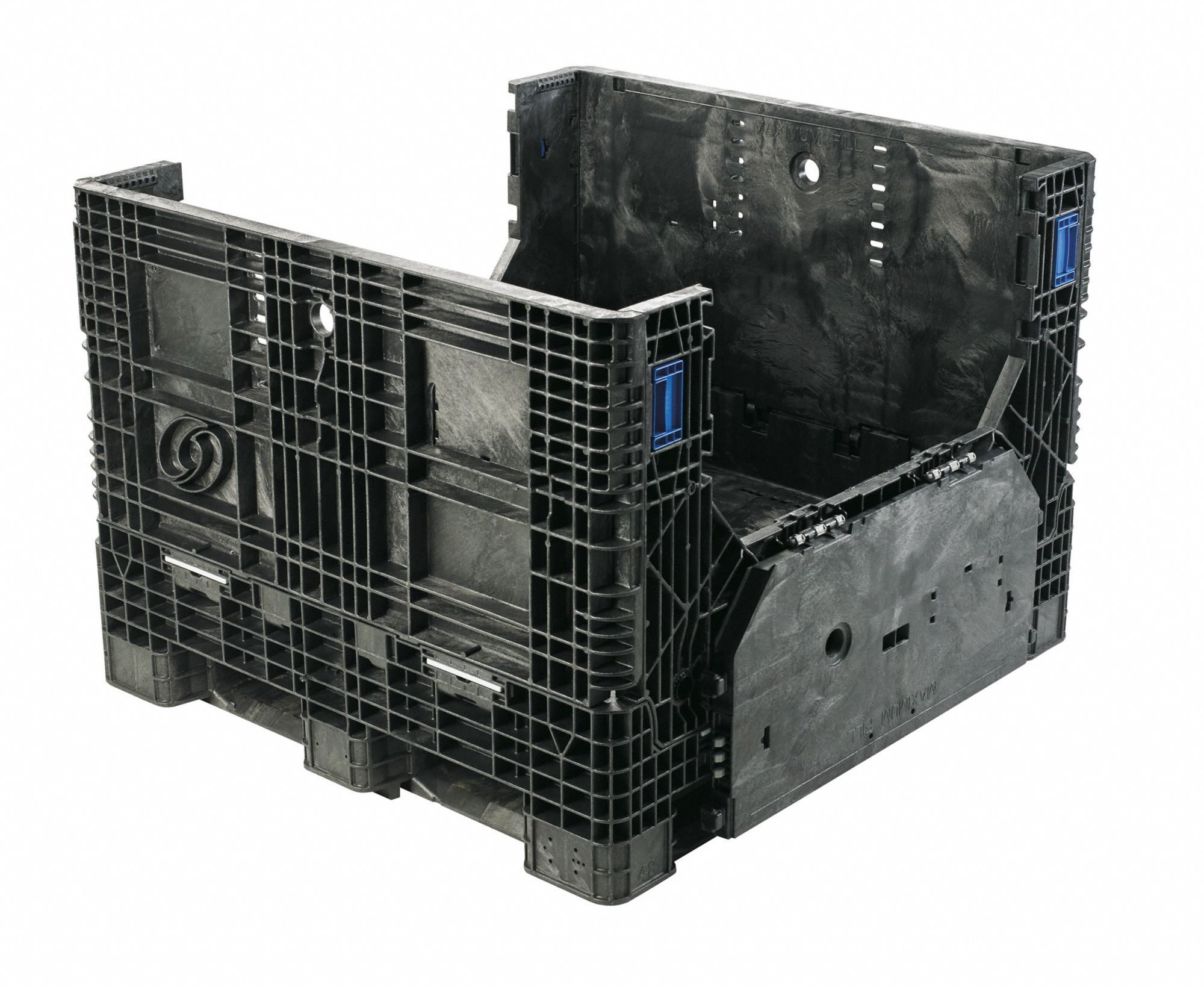 ORBIS Collapsible Bulk Container: 28.9 cu ft, 48 in x 45 in x 34 in, 4 ...