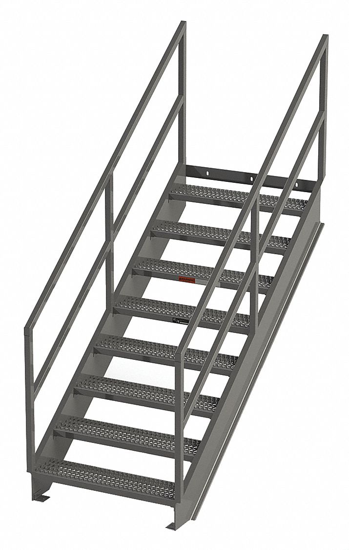 8.3 ft Overall Ht, Steel, Portable Stairs - 8CEX5|IS63-36 - Grainger