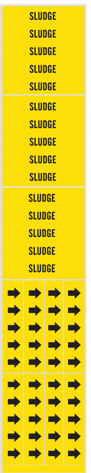 Sludge, Yellow, Pipe Marker - 8CF44|7260-3C - Grainger